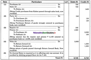 11th Commerce BK Chapter 8 Exercise Rectification of Errors Practical Problems Solutions ...